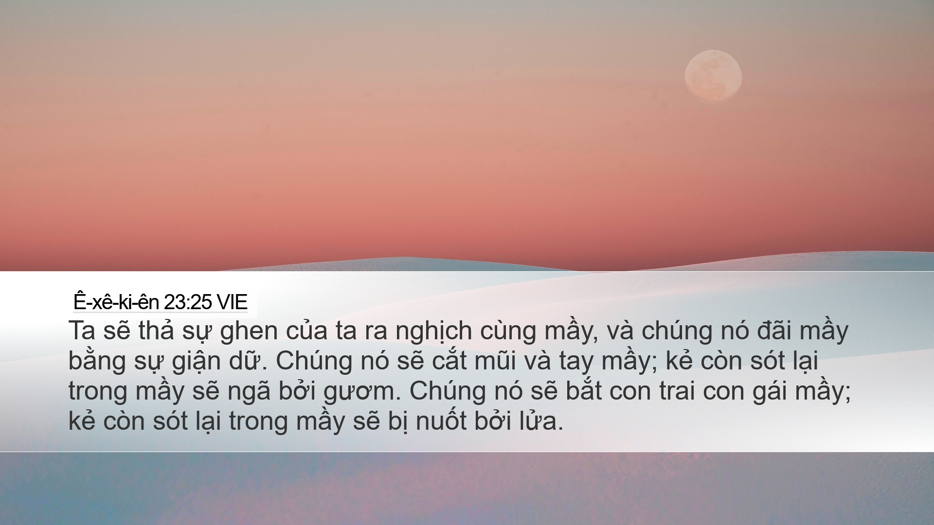 Ê-xê-ki-ên 23:25 VIE Desktop Wallpaper - Ta sẽ thả sự ghen của ta ra nghịch