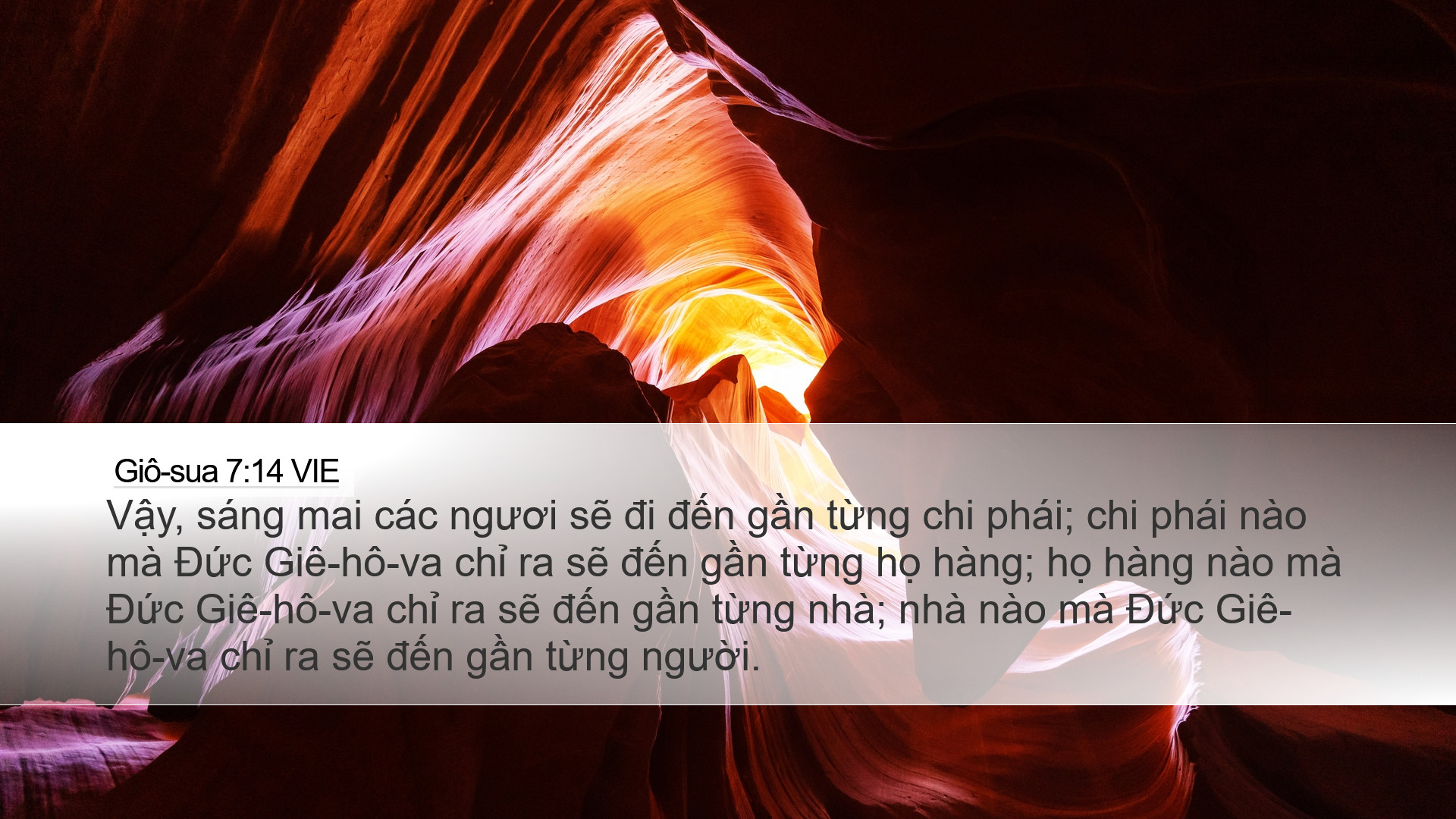 Giô-sua 7:14 VIE Desktop Wallpaper - Vậy, sáng mai các ngươi sẽ đi đến