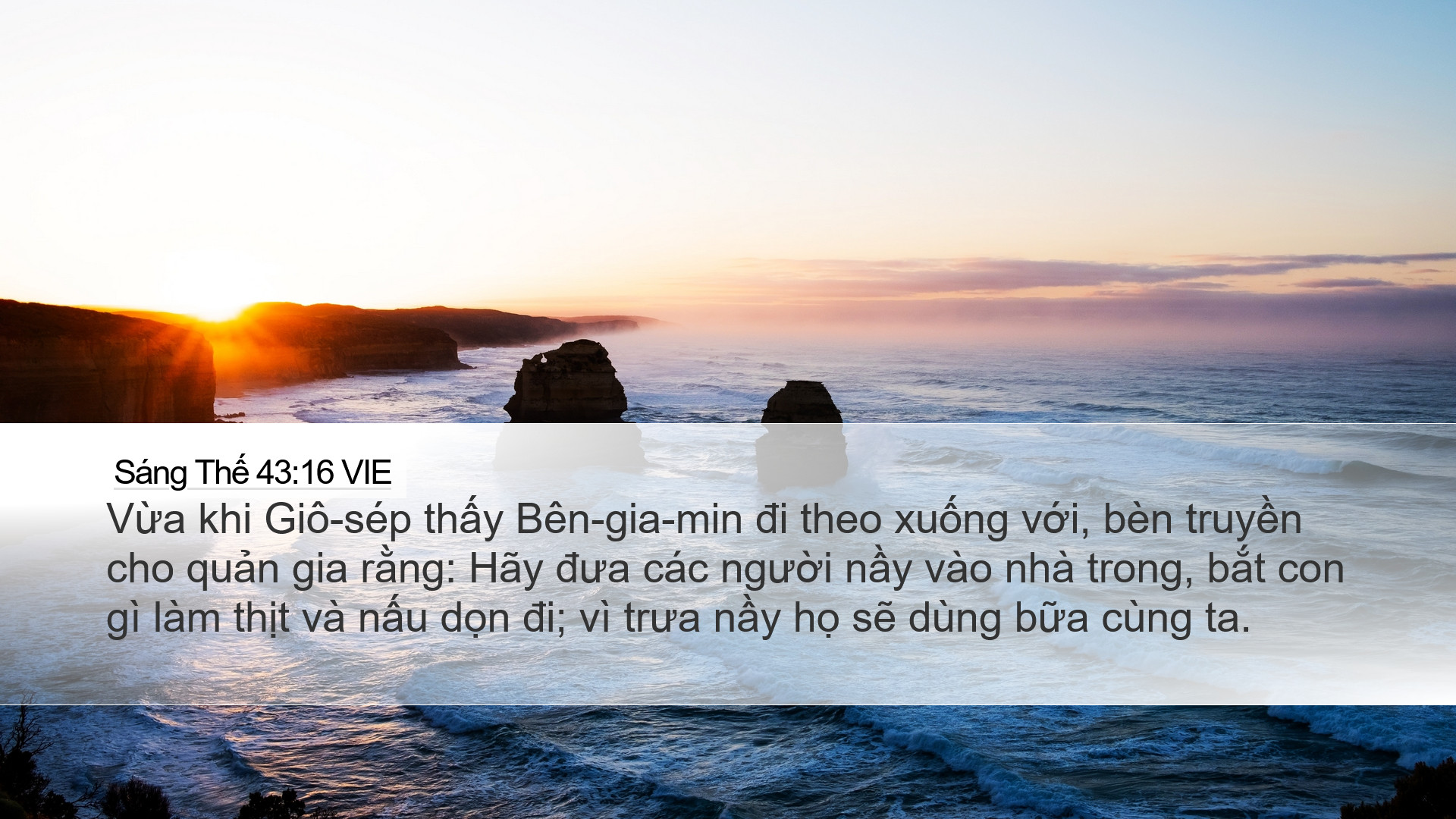 Sáng Thế 43:16 VIE Desktop Wallpaper - Vừa khi Giô-sép thấy Bên-gia-min ...