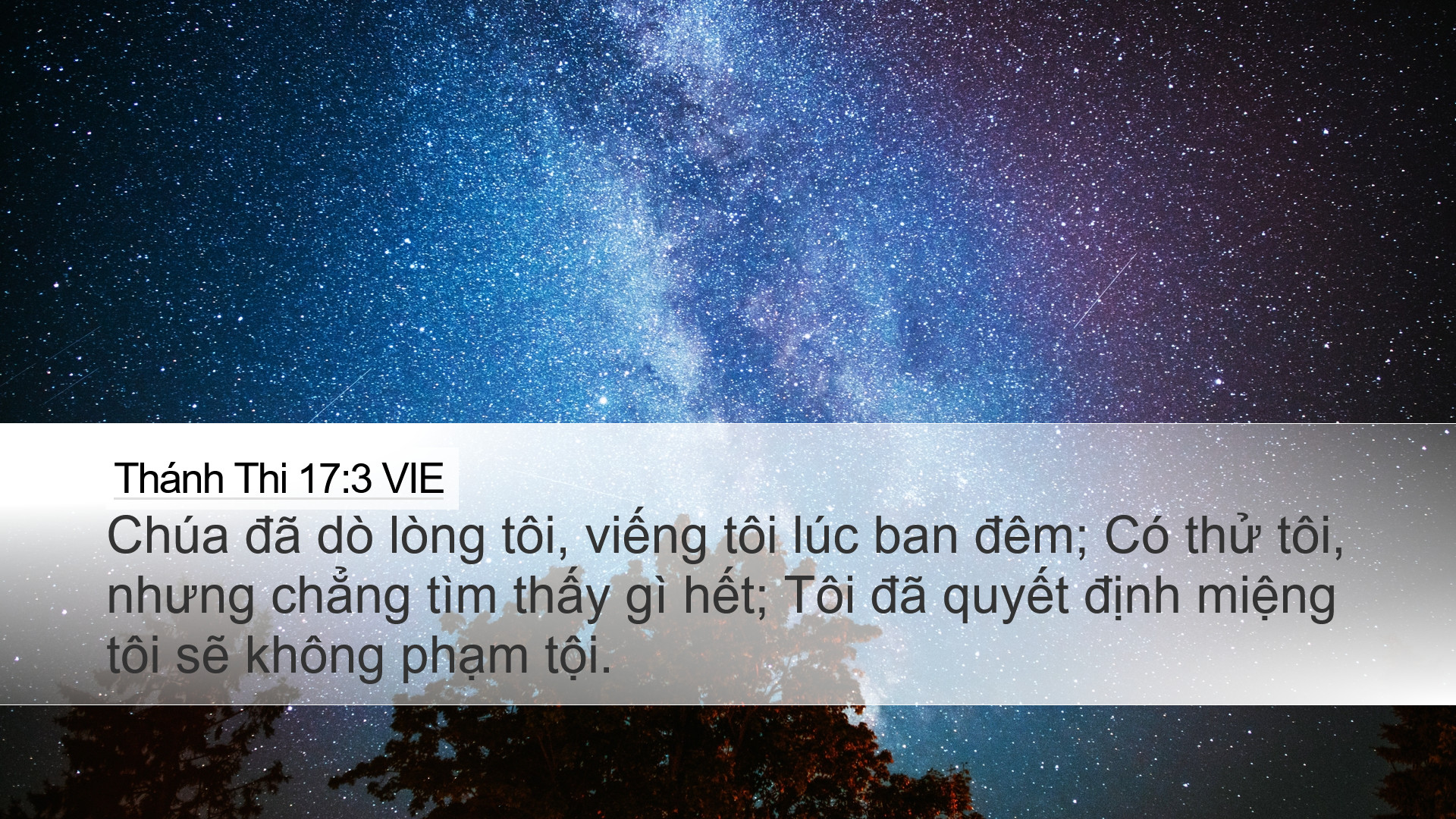 Thánh Thi 17:3 VIE Desktop Wallpaper - Chúa đã dò lòng tôi, viếng tôi ...