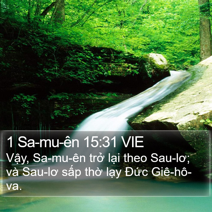 1 Sa-mu-ên 15:31 VIE - Vậy, Sa-mu-ên trở lại theo Sau-lơ; và