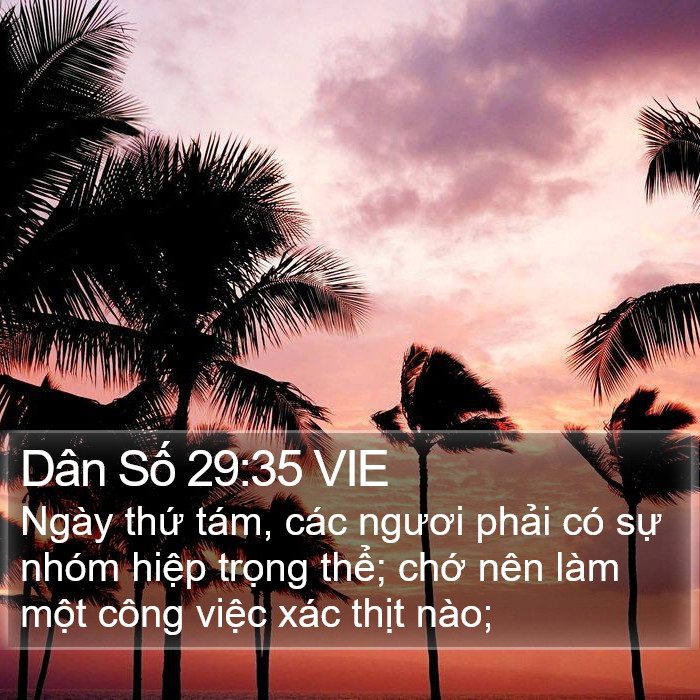 Dân Số 29:35 VIE - Ngày thứ tám, các ngươi phải có sự