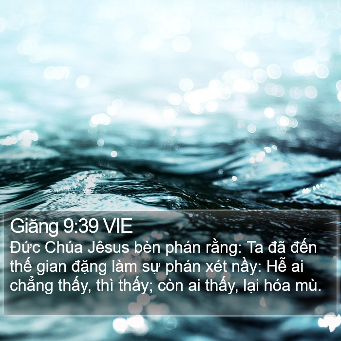 Giăng 9:39 VIE - Đức Chúa Jêsus bèn phán rằng: Ta đã