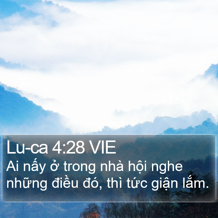 Lu-ca 4:28 VIE - Ai nấy ở trong nhà hội nghe những