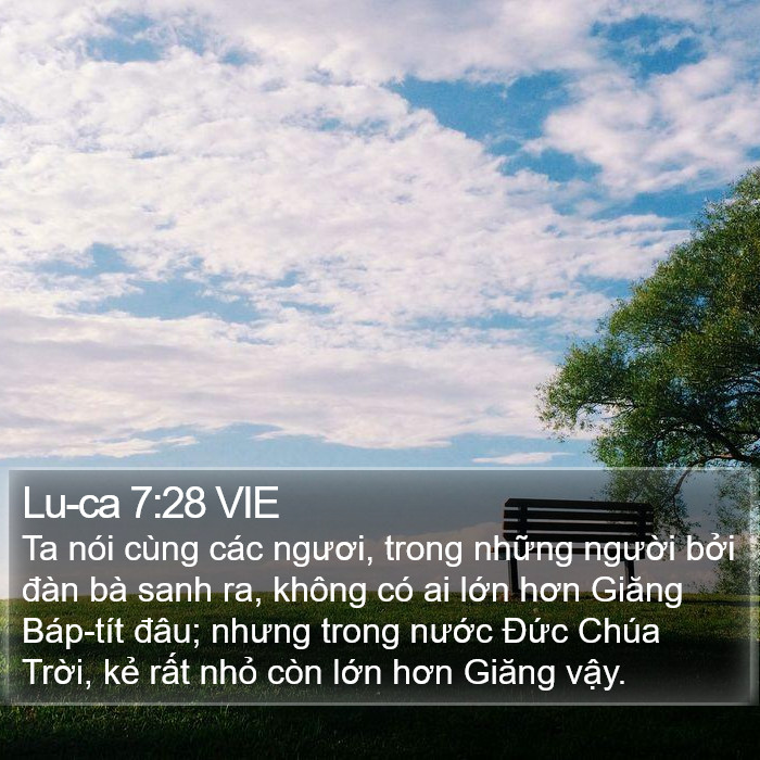 Lu-ca 7:28 VIE - Ta nói cùng các ngươi, trong những