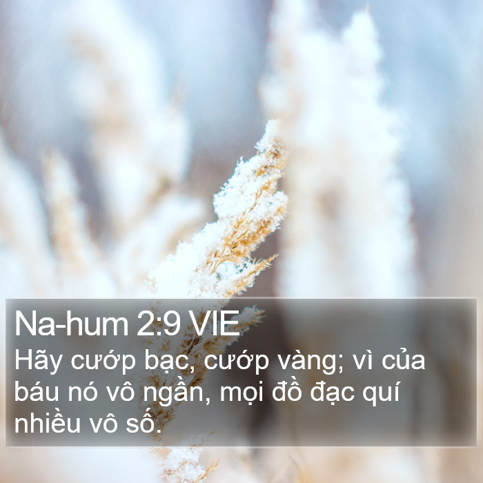 Na-hum 2:9 VIE - Hãy cướp bạc, cướp vàng; vì của báu